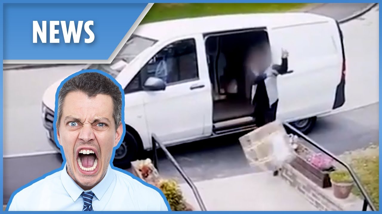Delivery driver caught throwing packages - YouTube