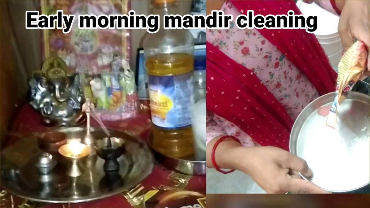Early morning mandir cleaning routine|| मंदिर के तांबे और पीतल के बर्तन ...