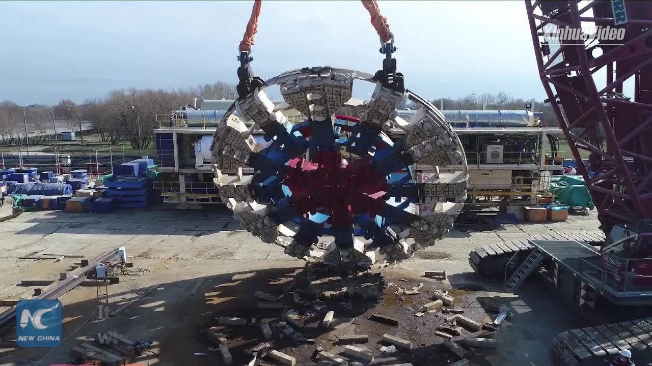 China's largest TBM exported to Europe put into use in Moscow - YouTube