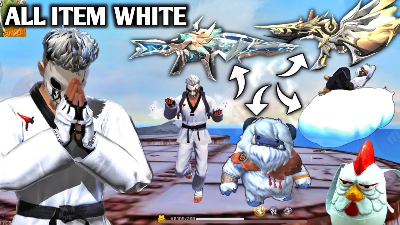 CHALLENGE : I Can Only Wear White Items 💟 Free Fire White Dress, White ...