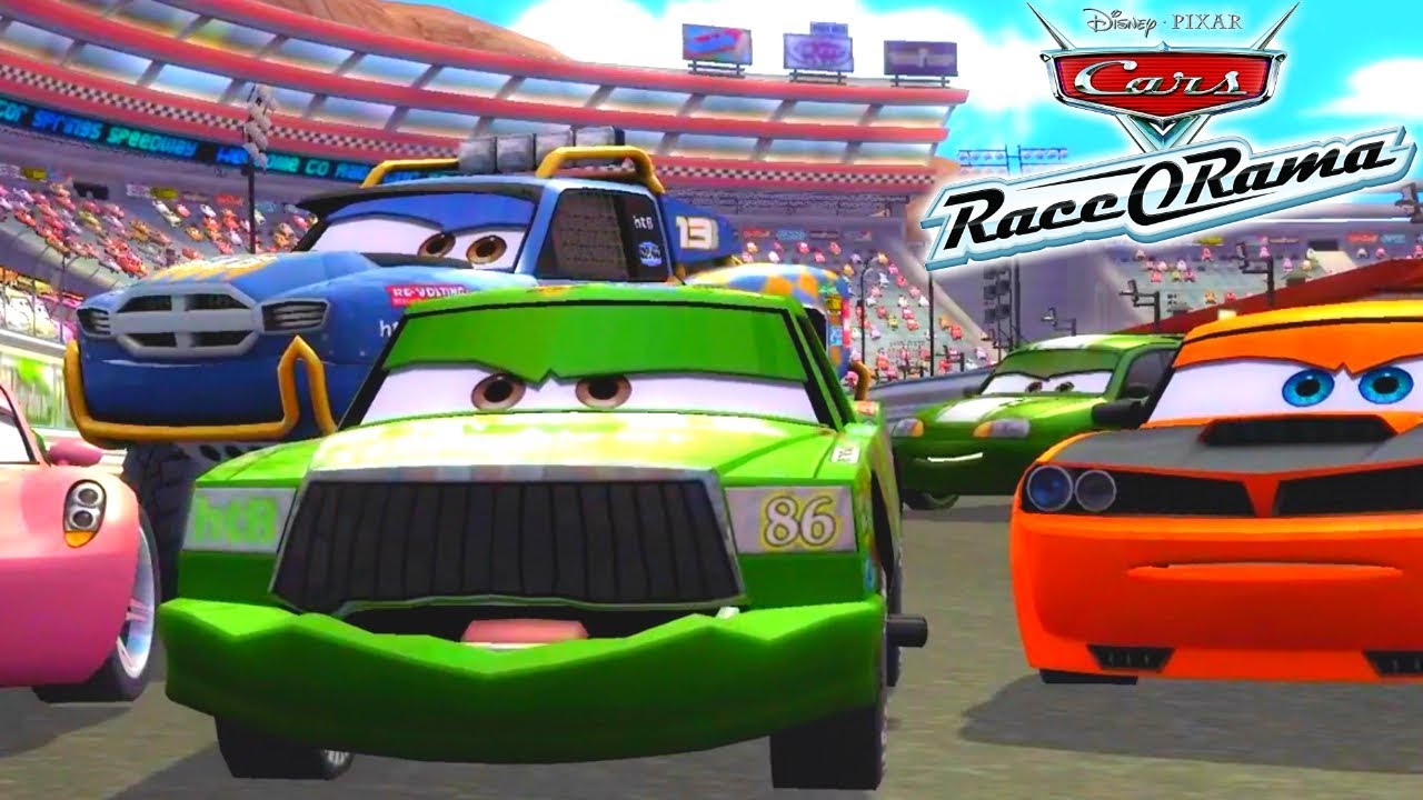 Disney Pixar Cars Race O Rama Lightning Mcqueen Races Chick Hicks in ...