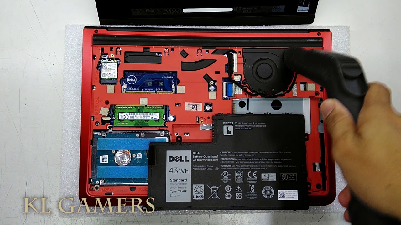DELL inspiron Notebook 5447 P49G Disassemble and Clean Dust 2019 - YouTube