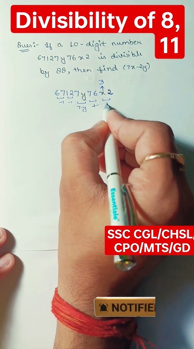 Divisibility Rule of 8 and 11 for ssc cgl chsl mts cpo gd . #shorts #maths #viralvideo # ...