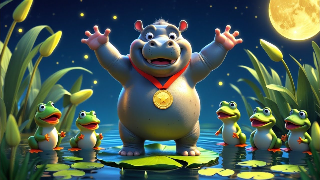 The Hippo Who Hiccups !! Kids 3D Cartoon Animated Nursery Song!! Giggle ...