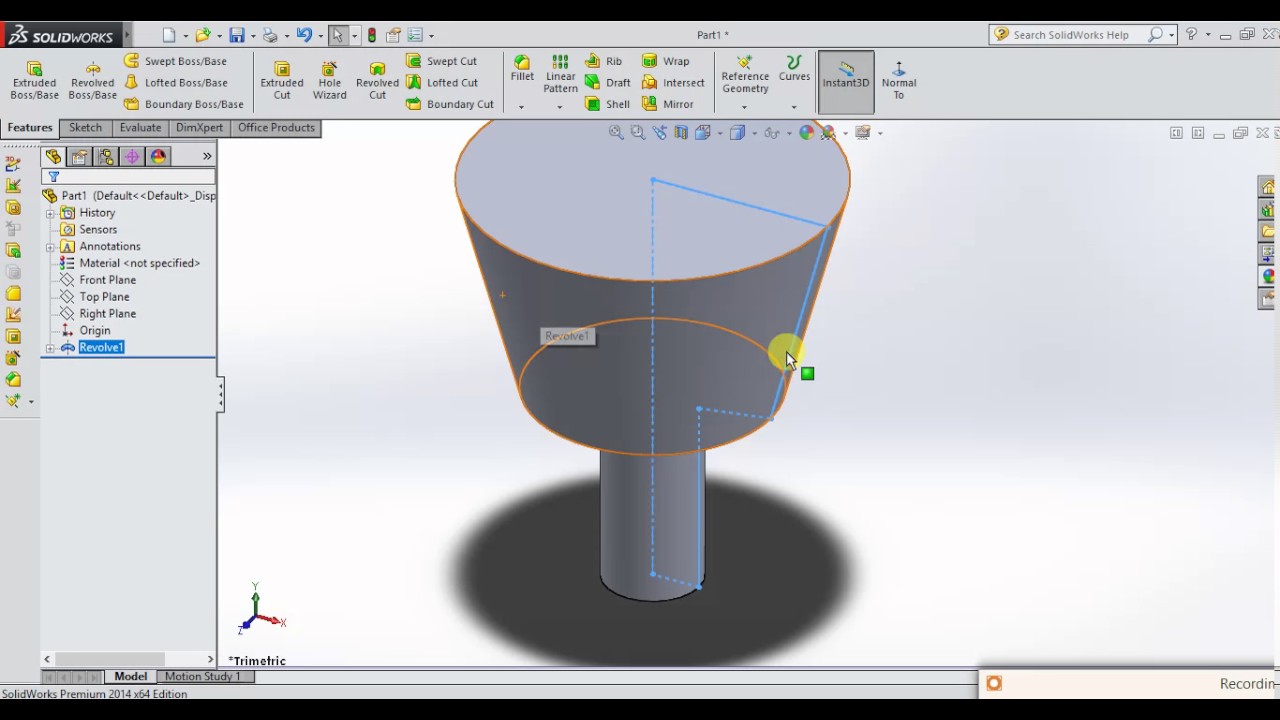 Solidworks All Basic Command( Extude ,Extrude Cut,Revove,Revolve Cut.Sweept) - YouTube