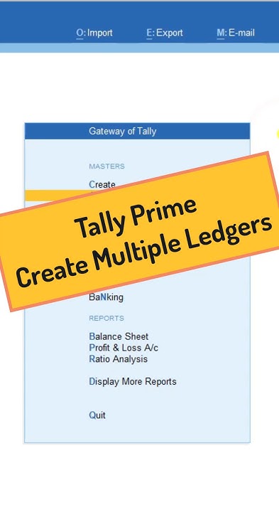 Tally Prime: How to Create Multiple Ledgers - YouTube