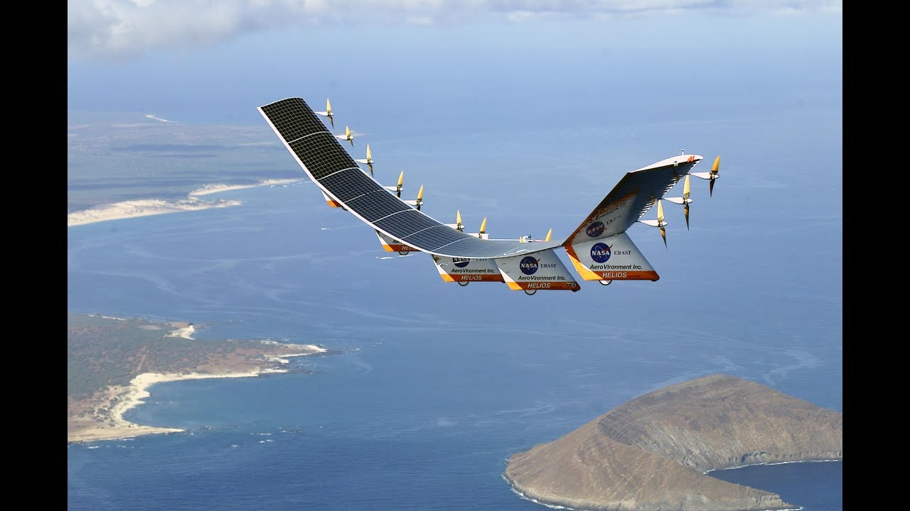 Helios, NASA's Unmanned, Remotely Powered Flying Wing - YouTube