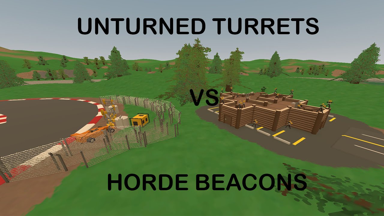Unturned: Turrets VS Horde Beacon - YouTube