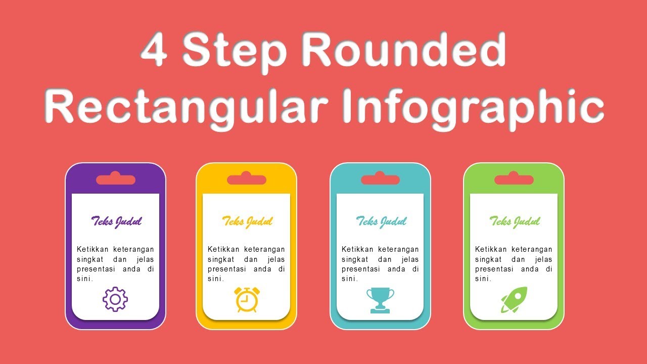 Desain Slide 4 Step Rounded Rectangular Infographic di Powerpoint - YouTube