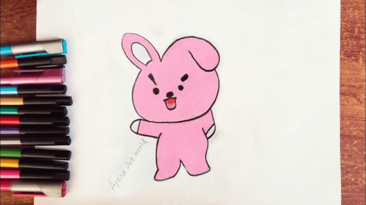 BT21 Cooky Drawing | BTS Jungkook | Step By Step Drawing - YouTube