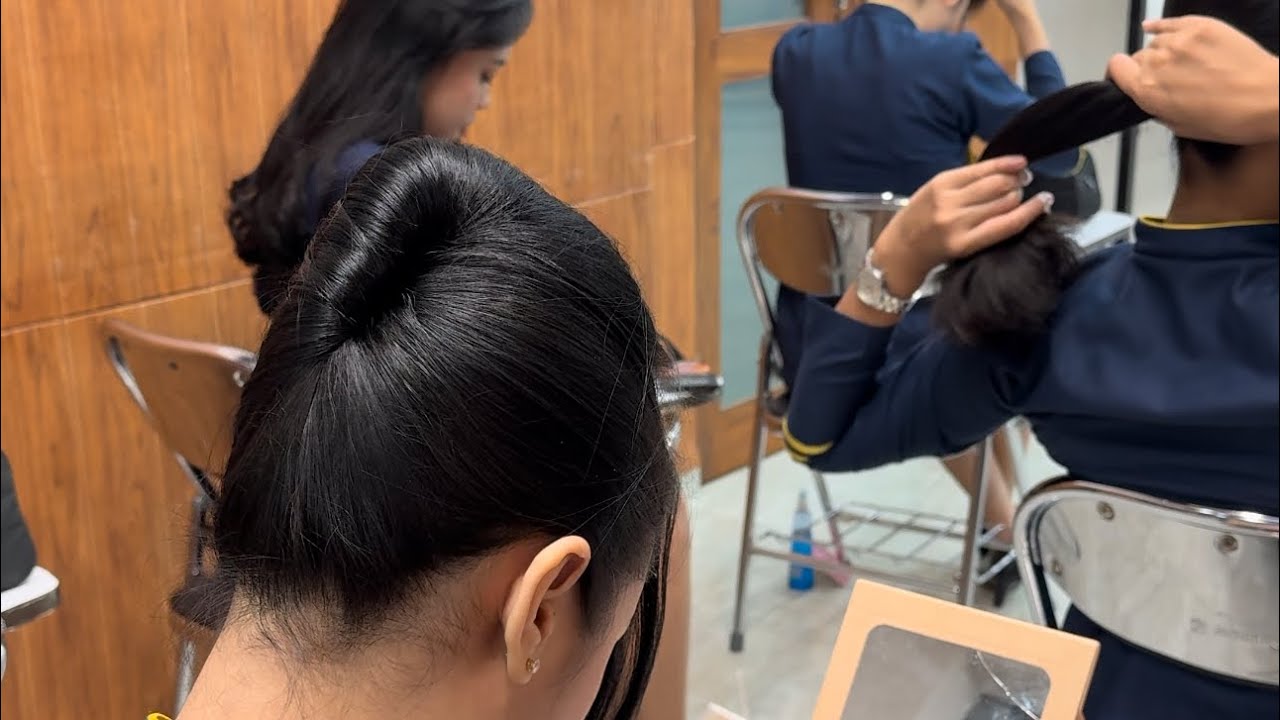 TUTORIAL SANGGUL PRAMUGARI (Sekolah Pramugari Jogja Air Crew) - YouTube