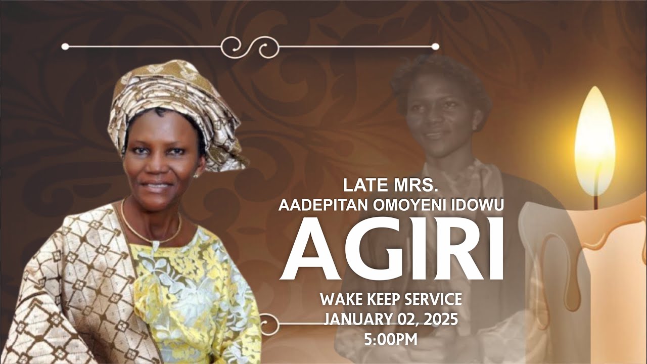 WAKE KEEP SERVICE FOR LATE MRS ADEPITAN OMOYENI IDOWU AGIRI - YouTube