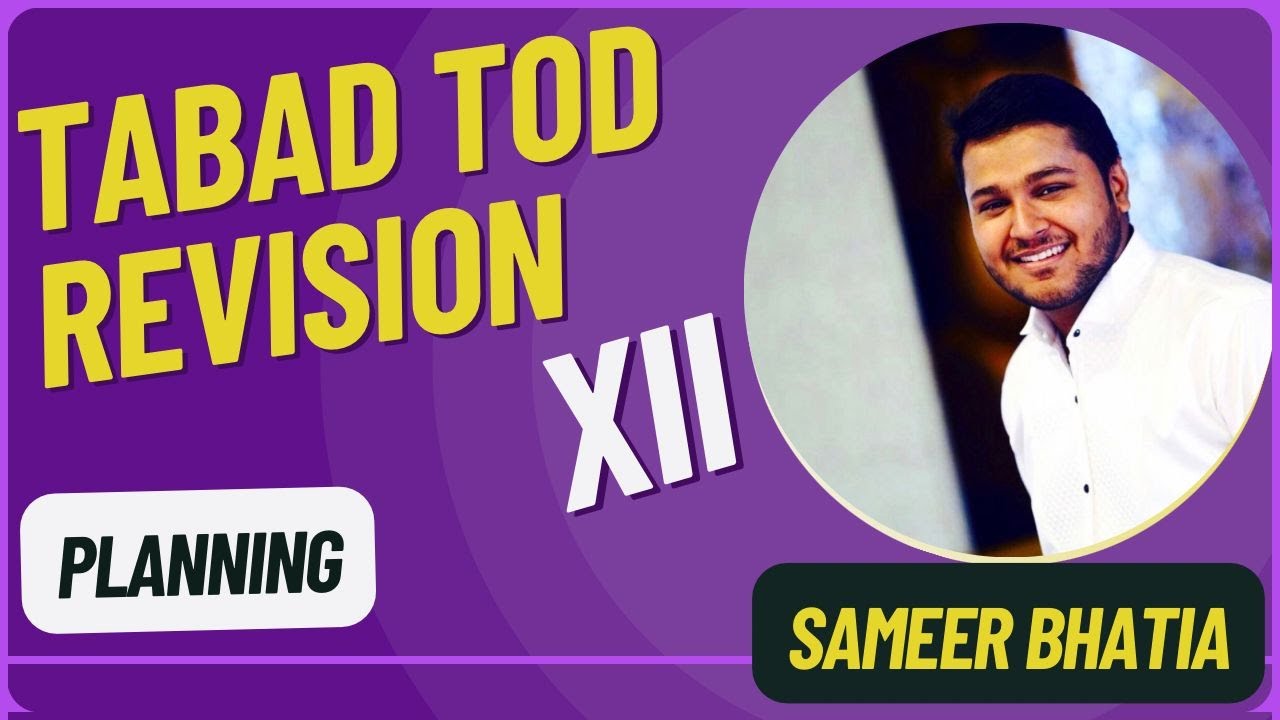 One Shot BST | TABAD TOD REVISION | PLANNING | LAST MINUTE REVISION ...