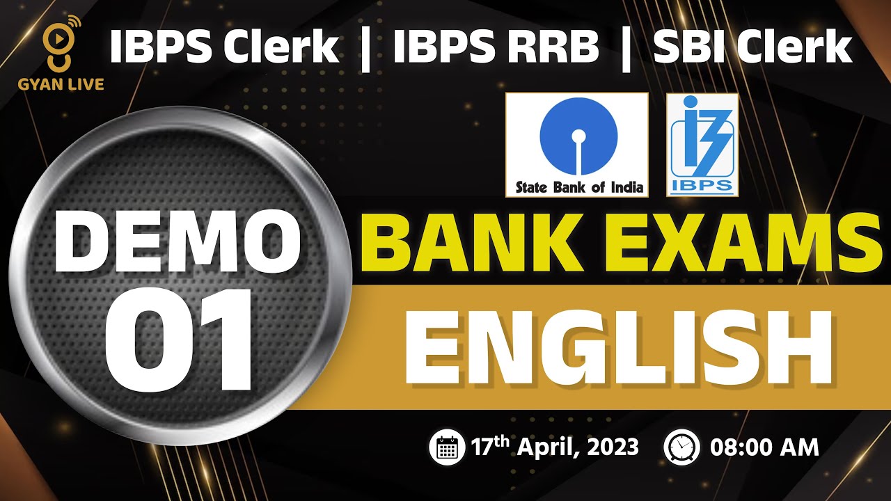 Demo - 01 | English | BANK EXAMS | IBPS Clerk | SBI Clerk | LIVE @08 ...