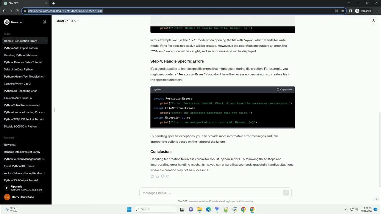 Failing To Create New File Python Youtube