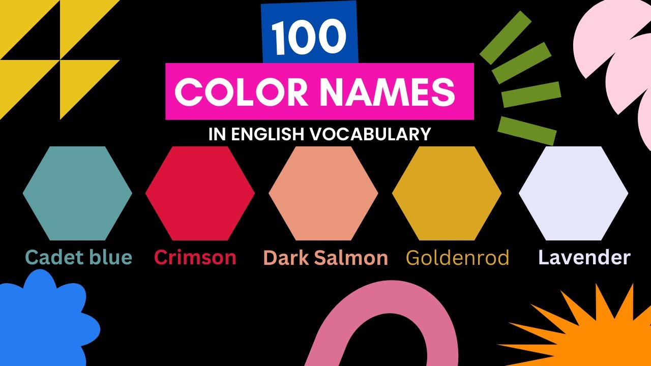 100 Color Names In English Vocabulary | List Of Colour Names Suma ...