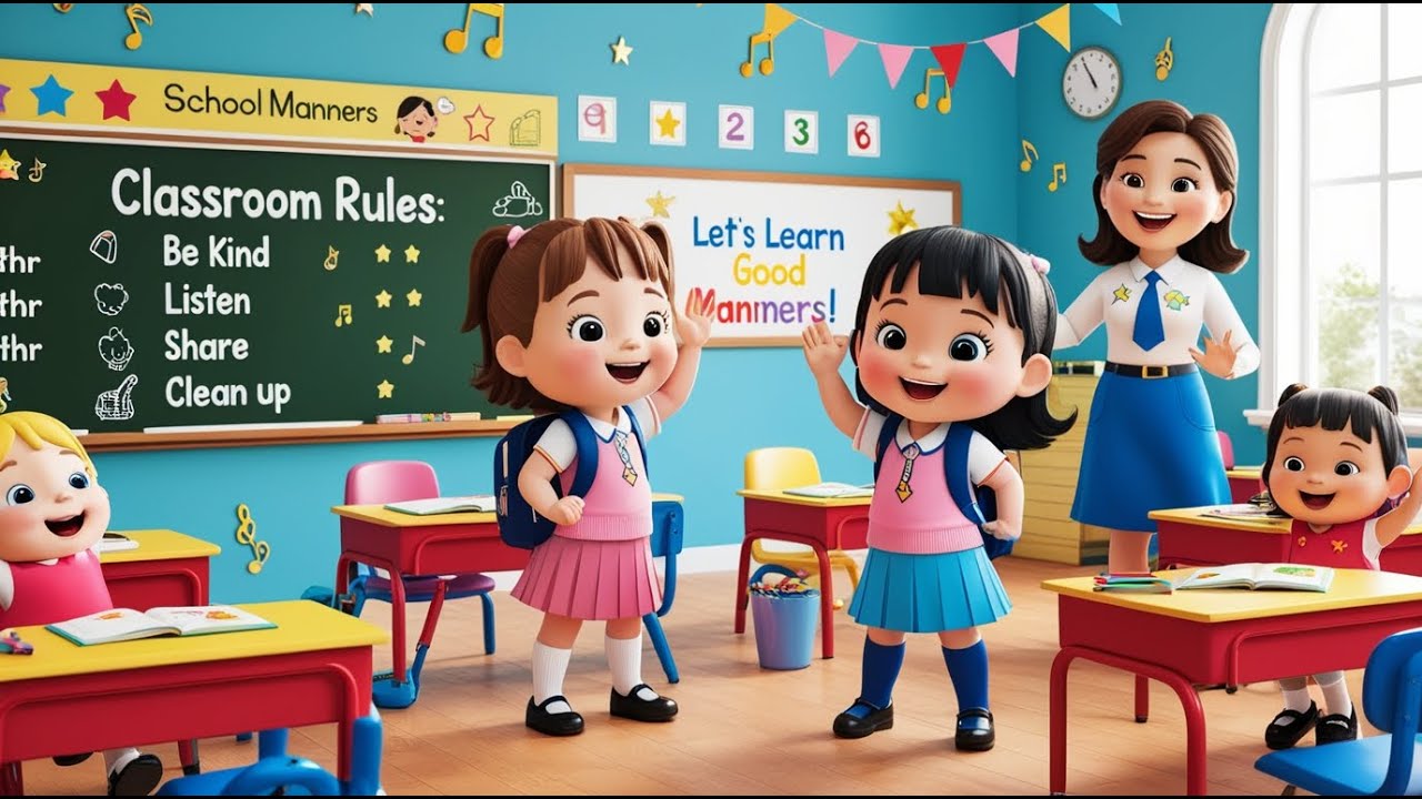 Chunni Munni – My Classroom Rules 🍎🎒📚 | School Song for Kids | Good ...