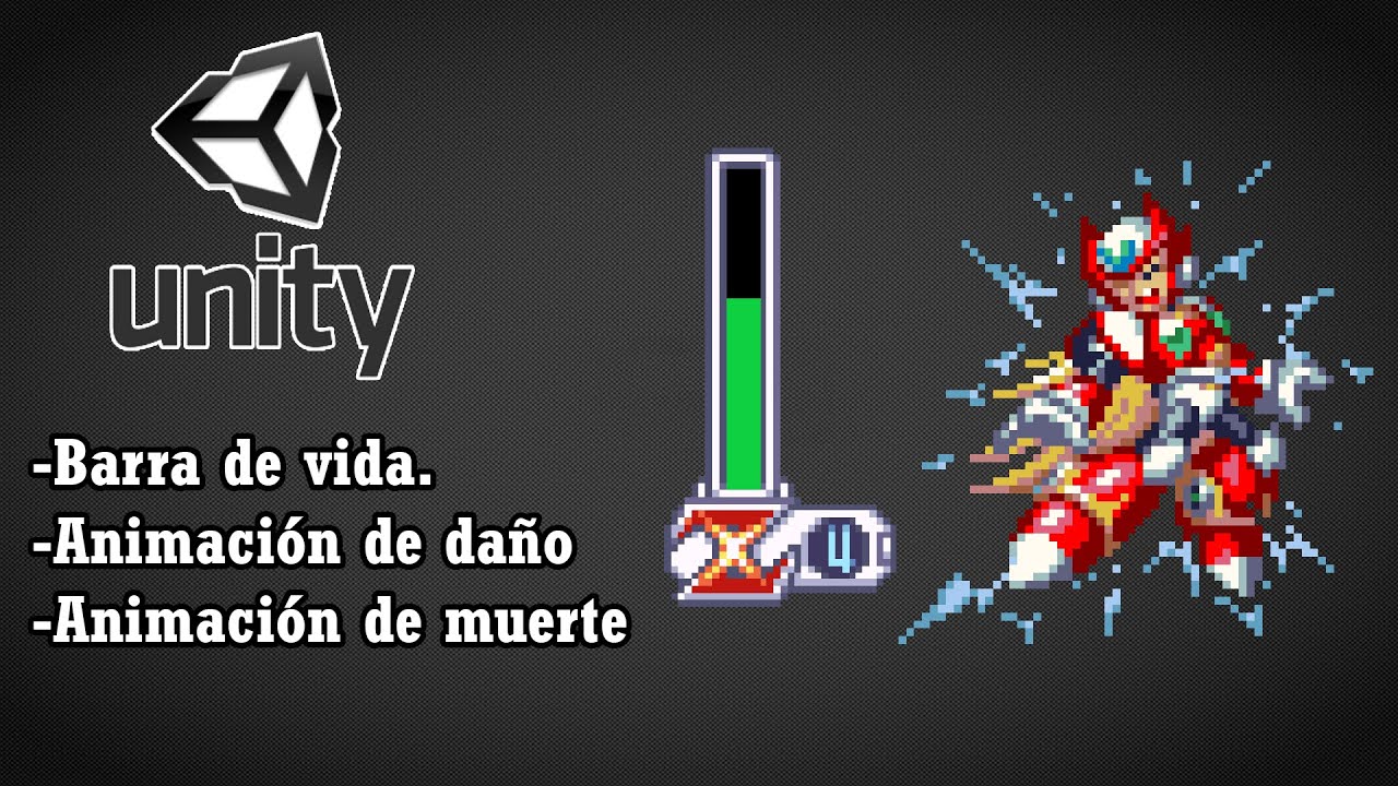 Unity 2D - Barra de vida, animación de daño y de muerte - YouTube