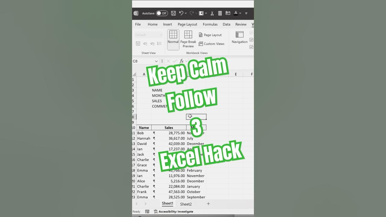 3 Quick Excel Hacks_ Hide, Unhide & Format Cells Like a Pro #shorts #ytshorts #excel # ...