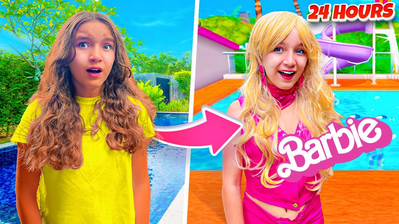 My Sister Transformed Into Barbie In REAL LIFE FOR 24 HOURS! - YouTube