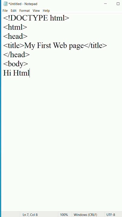my first web page on html #shorts #html - YouTube