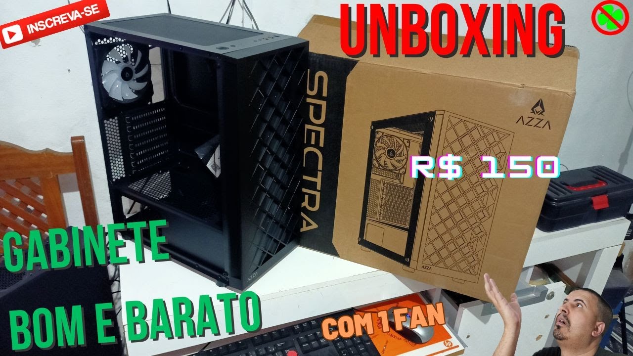 GABINETE BARATO AZZA SPECTRA UNBOXING - GABINETE BOM BONITO E BARATO ...
