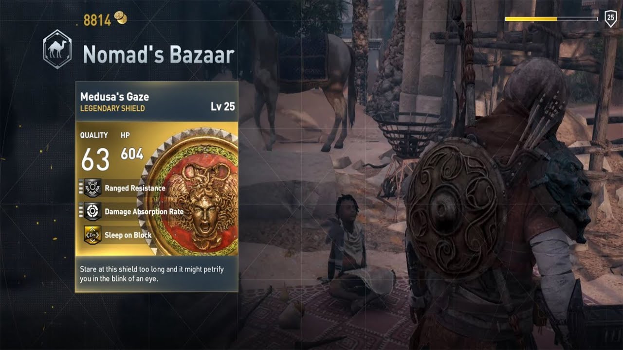 Assassin's Creed Origins Best Legendary Shield - Medusa's Gaze - YouTube