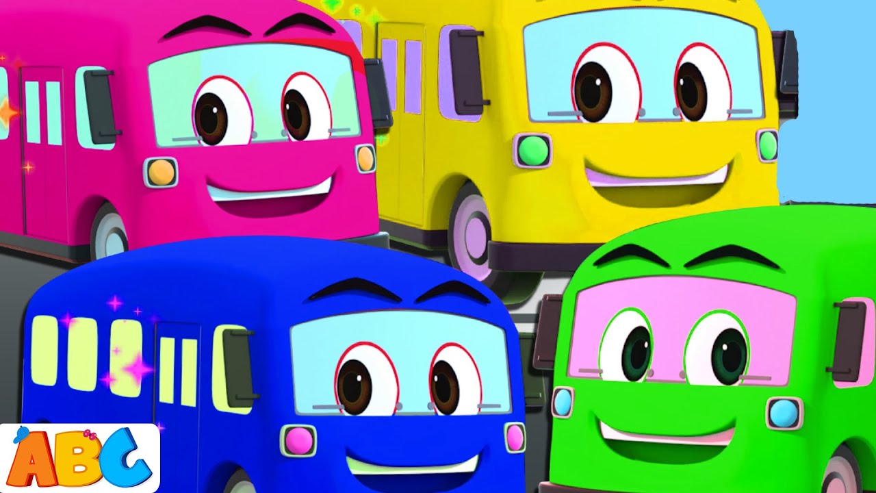 Sing Along with Five Little Buses 🚍3D Song 🎶 | Kids Rhymes by ...