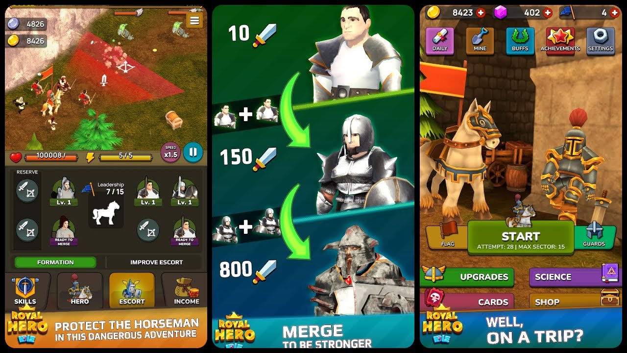 Idle Royal Hero: Merge Defense Gameplay Android Free Mobile Game - YouTube
