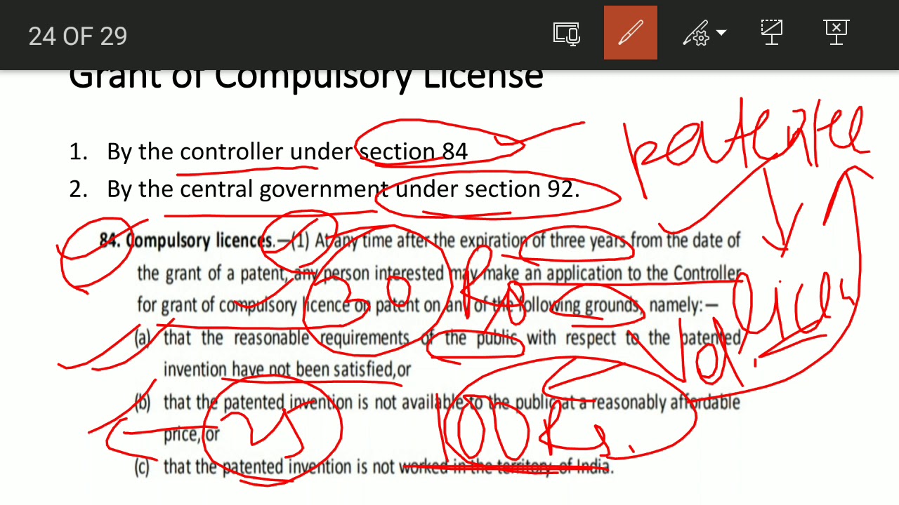 licenses in Patents (compulsory and voluntary license) - YouTube