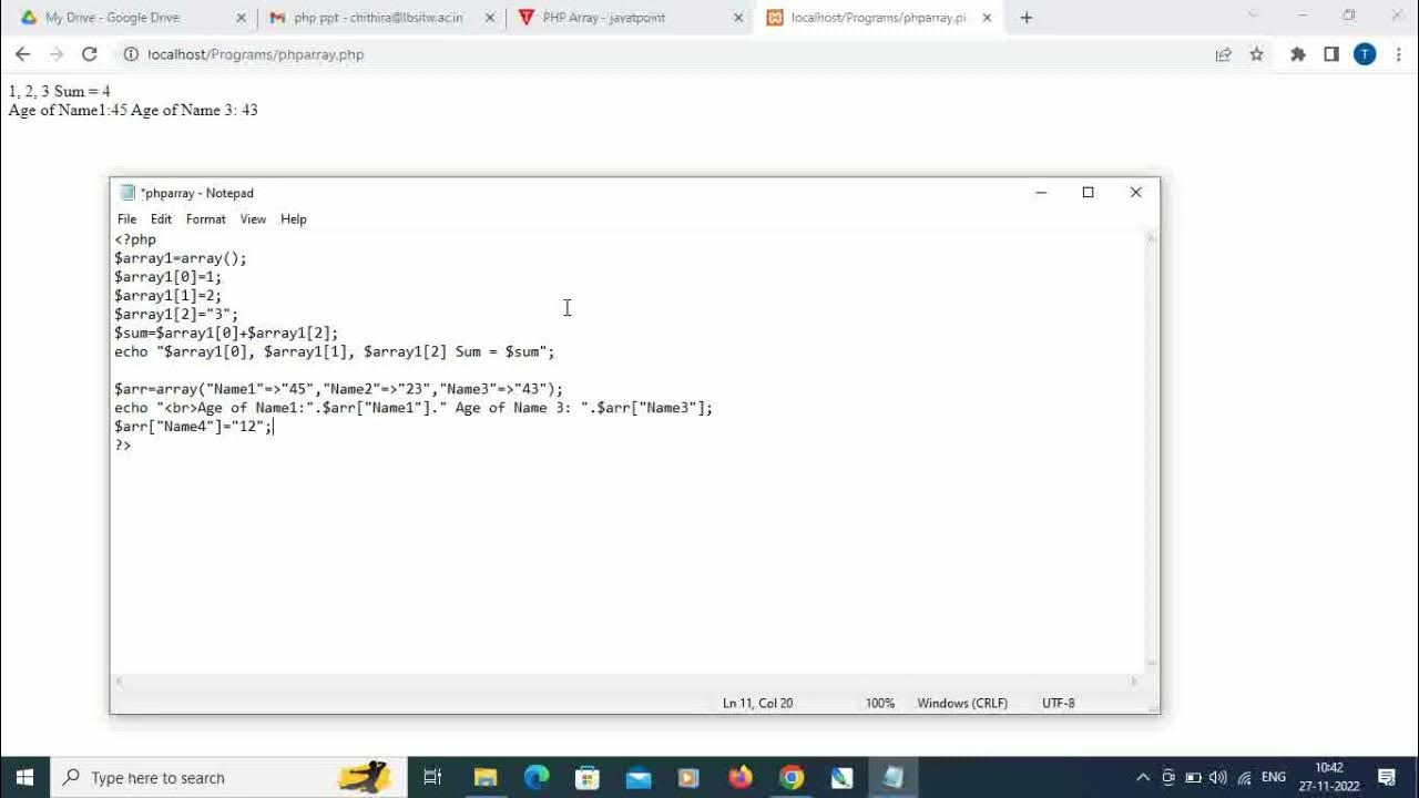 Ktu Cst463 Web Programming Module 3 Part 2 S7 Cs Php Array Youtube