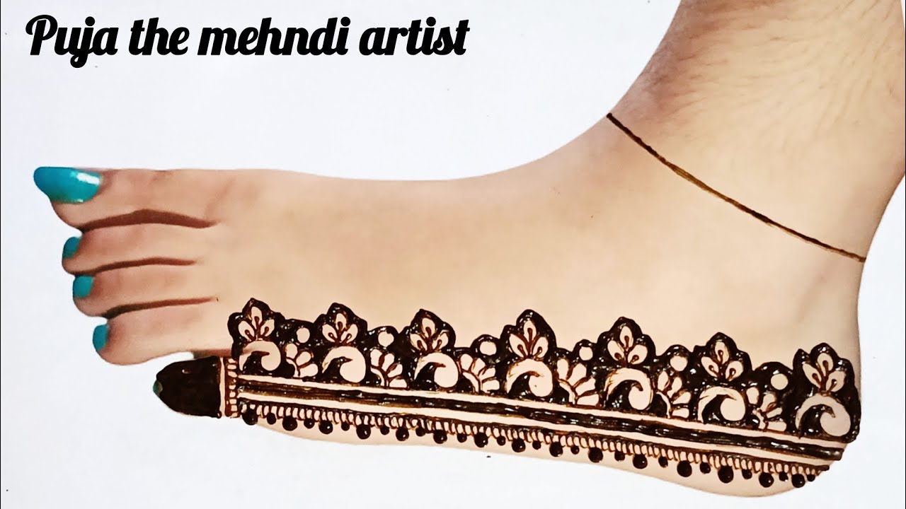 New foot border mehndi design simple/Foot mehndi design simple/feet ...