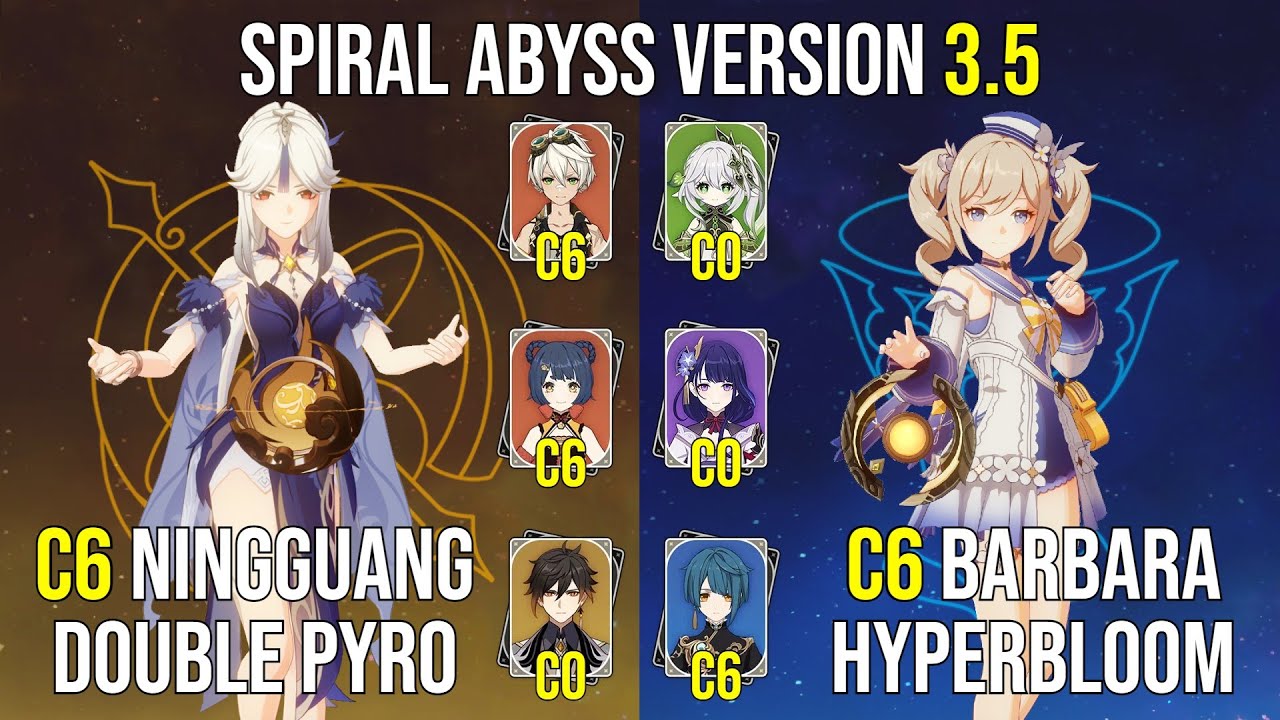 C6 Ningguang Double Pyro - C6 Barbara Hyperbloom | 3.5 Spiral Abyss ...
