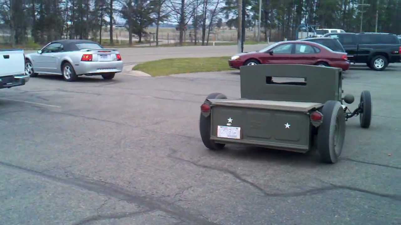 Cool Army theme rat rod- street rod, sounds good 2012-04-14 - YouTube