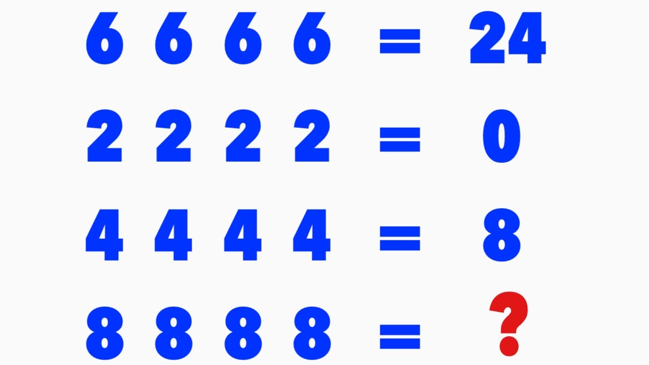 8888 = | Math Puzzle 35 | How to solve math Puzzle | Math Puzzle ...