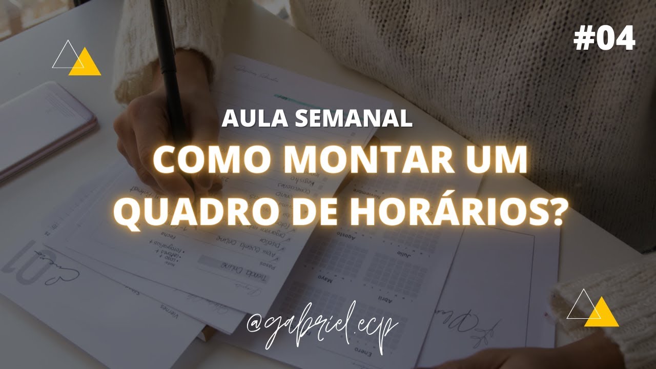 Live #04 - Como montar um quadro de horários? - YouTube