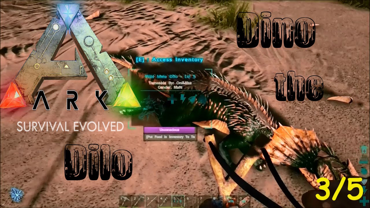 Ark Survival Evolved 3/5 Taming Dino the Dilo - YouTube