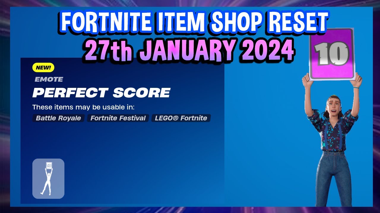 *NEW* PERFECT SCORE ICON EMOTE! (Fortnite Item Shop Reset 27th January ...