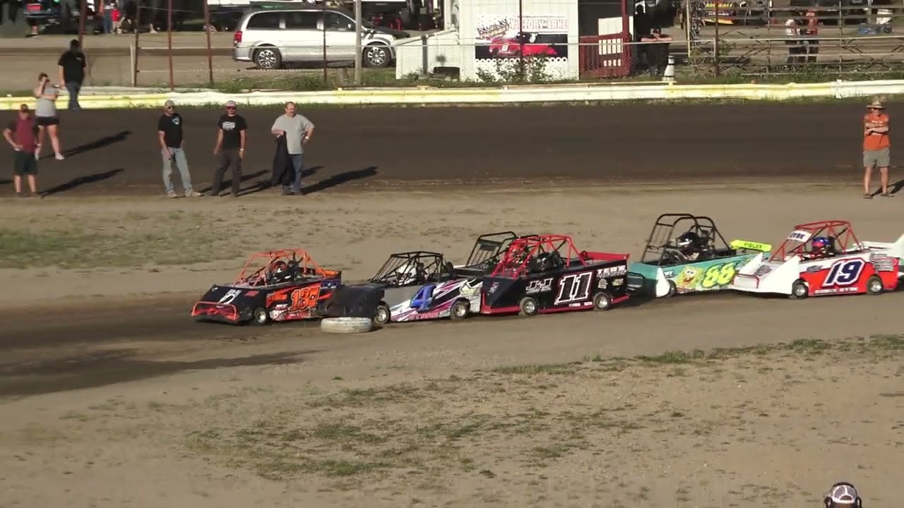 Mini Wedge 6-9 Heat Race at Mount Pleasant Speedway, Michigan on 08-12 ...
