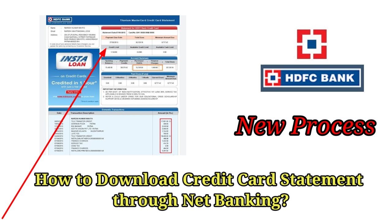 How to download credit card statement through net banking hdfc bank ...
