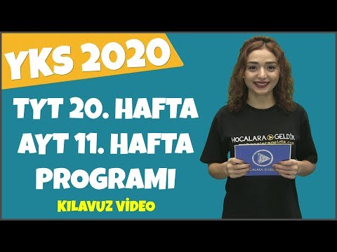 YKS 2020 Programı l 20. Hafta l Kılavuz Video