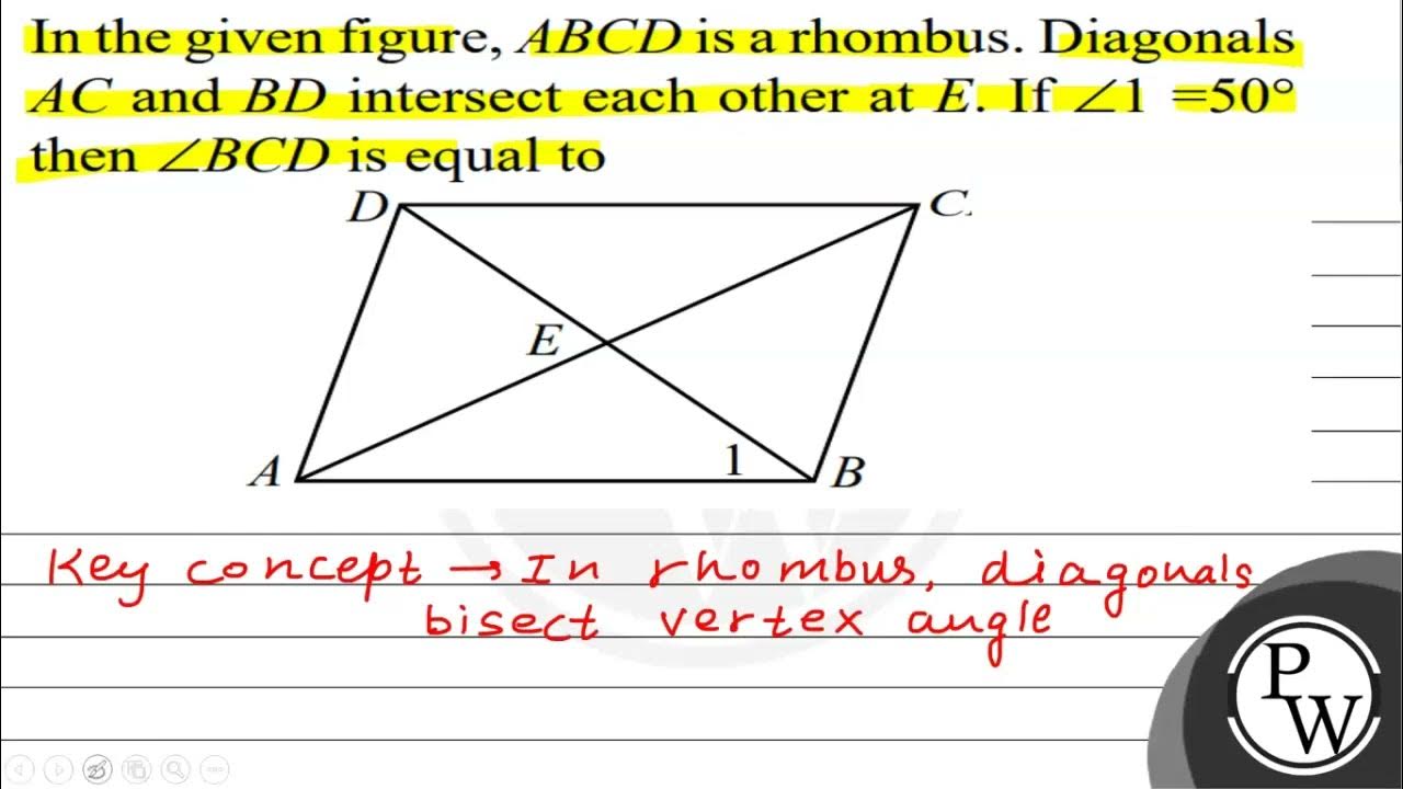 In the given figure, \( A B C D \) is a rhombus. Diagonals \( A C \) and \( B D \) intersect eac ...