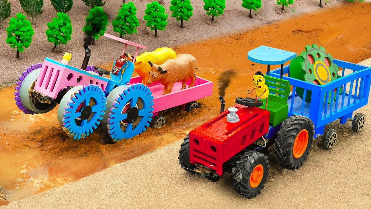Diy tractor making mini Off-Road Wheels | Rescues Heavy Tractor Stuck ...
