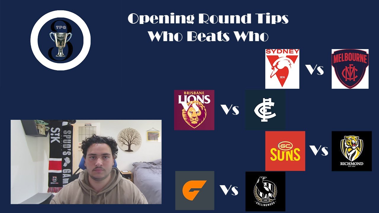 AFL Opening Round Tips - Who Beats Who - YouTube