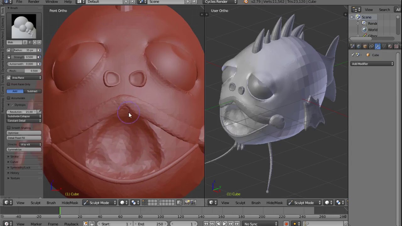 membuat 3d model dari gambar 2d: ikan hejo by mulki ardhy - YouTube