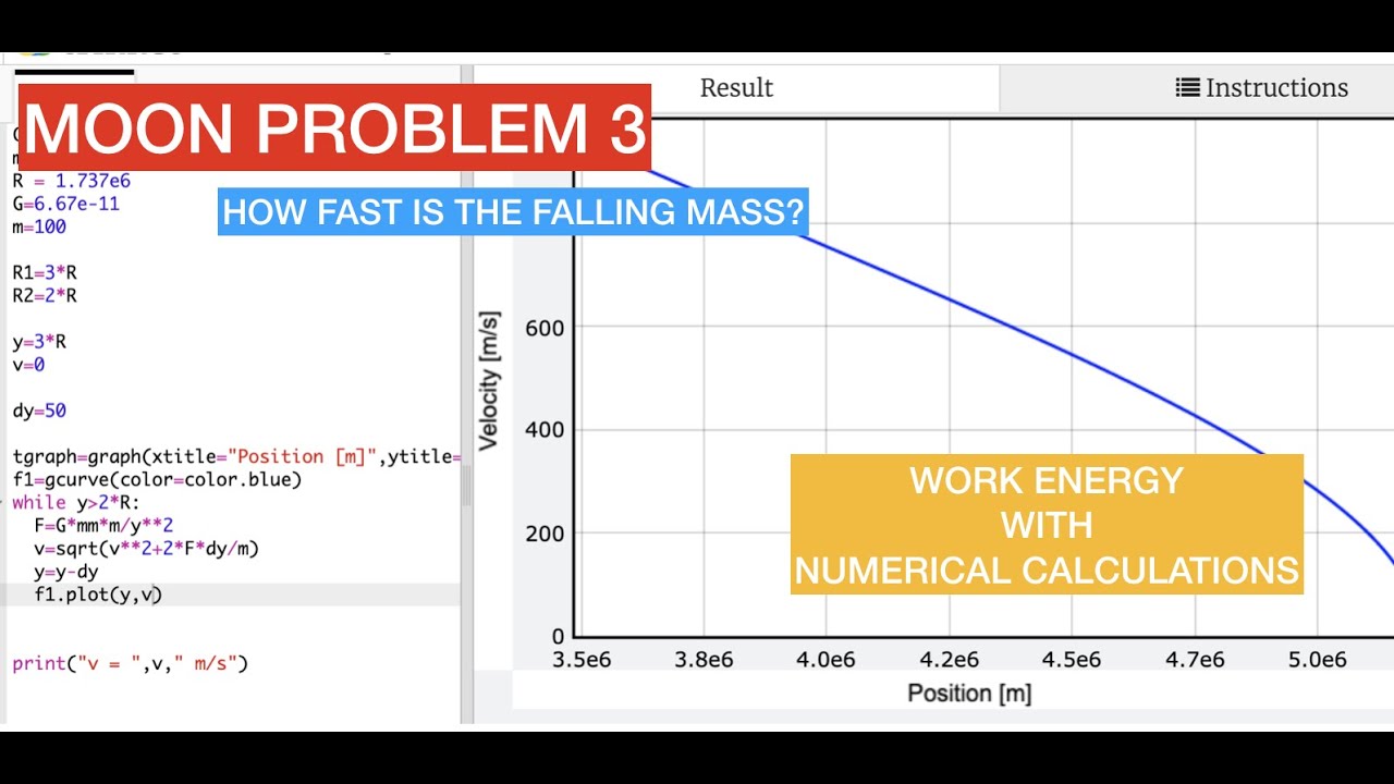 Moon Physics Problem 3 - YouTube