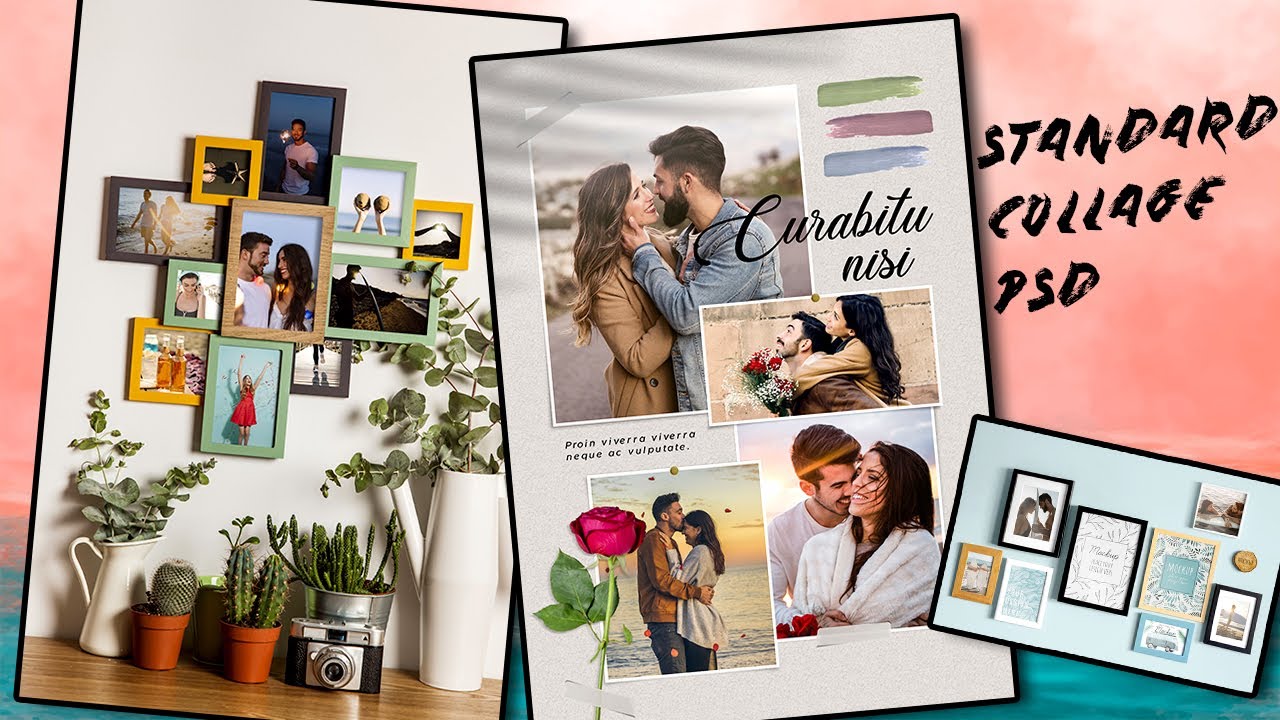 Standard Collage PSD !! Photo Collage PSD Templates !! Pitcher Collage ...