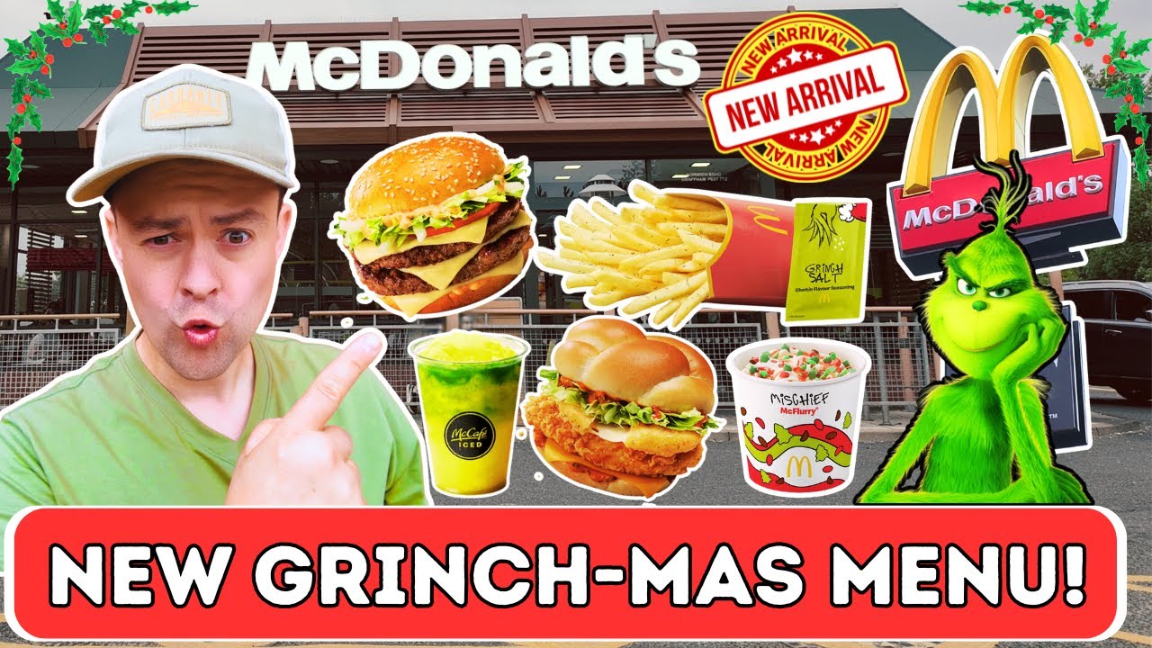 Trying UK's NEW CHRISTMAS GRINCH Menu!! - YouTube
