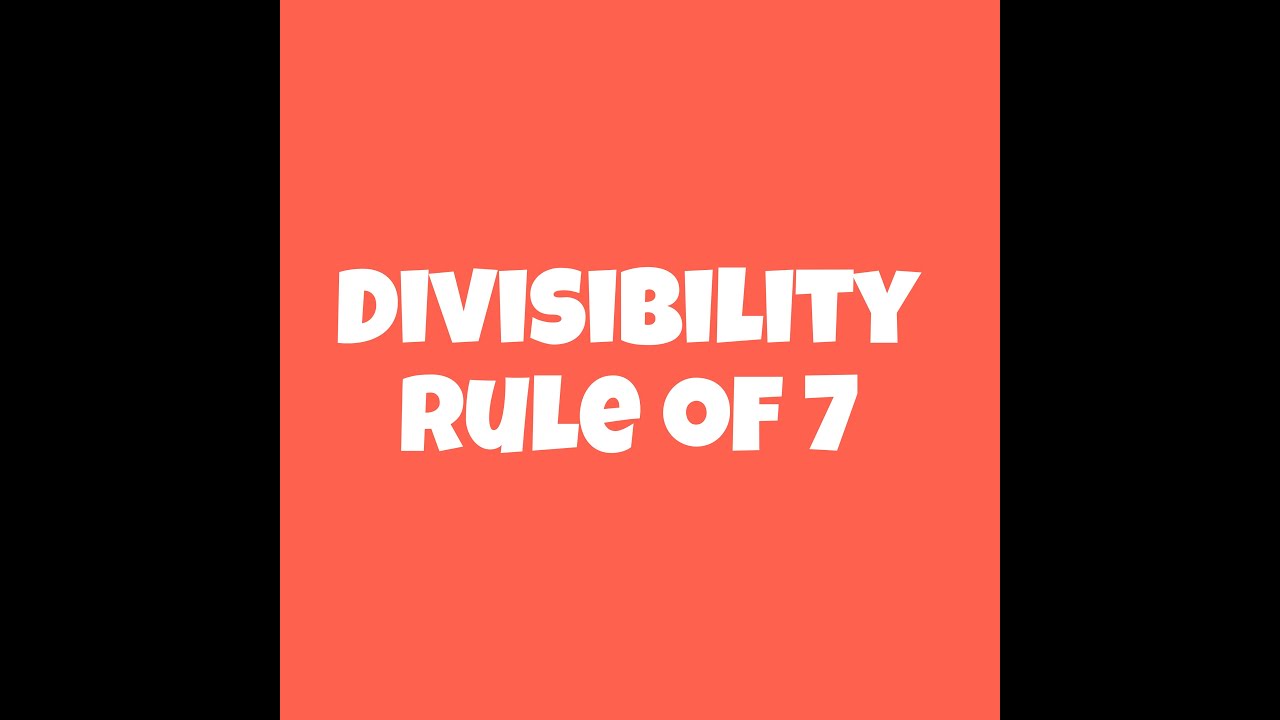 Divisibility rule of 7 NCRT Maths - YouTube