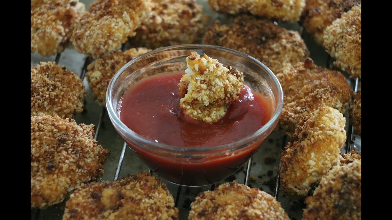 Crispy Oven Baked-Panko Spicy Chicken Nuggets!! - YouTube